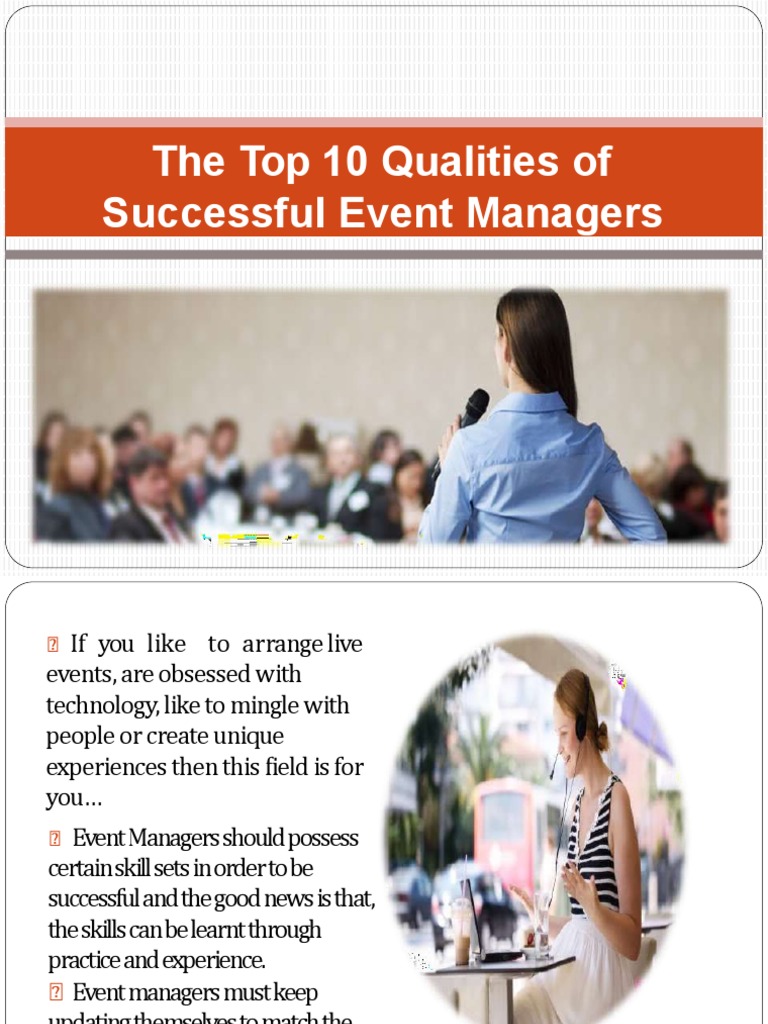Qualities Of An Event Manager Pdf Cognition