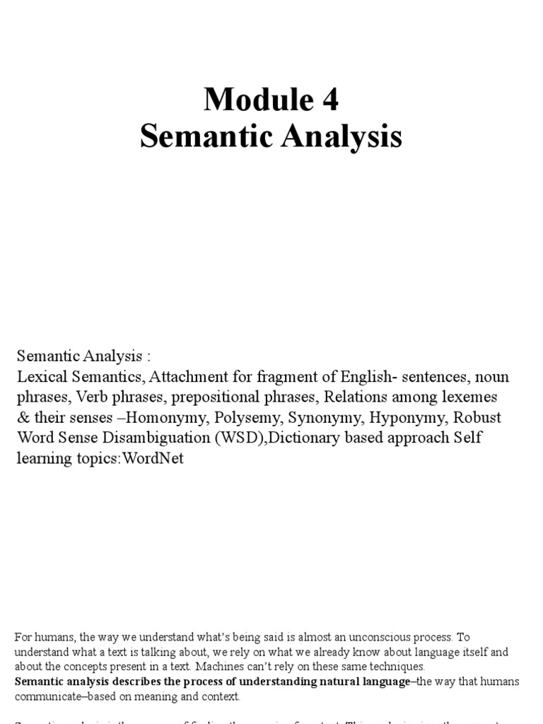 Semantic Analysis | PDF | Lexical Semantics | Ambiguity