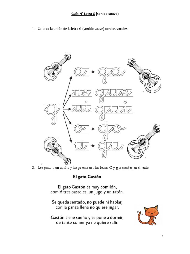 Actividades para el sonido suave de la G | PDF