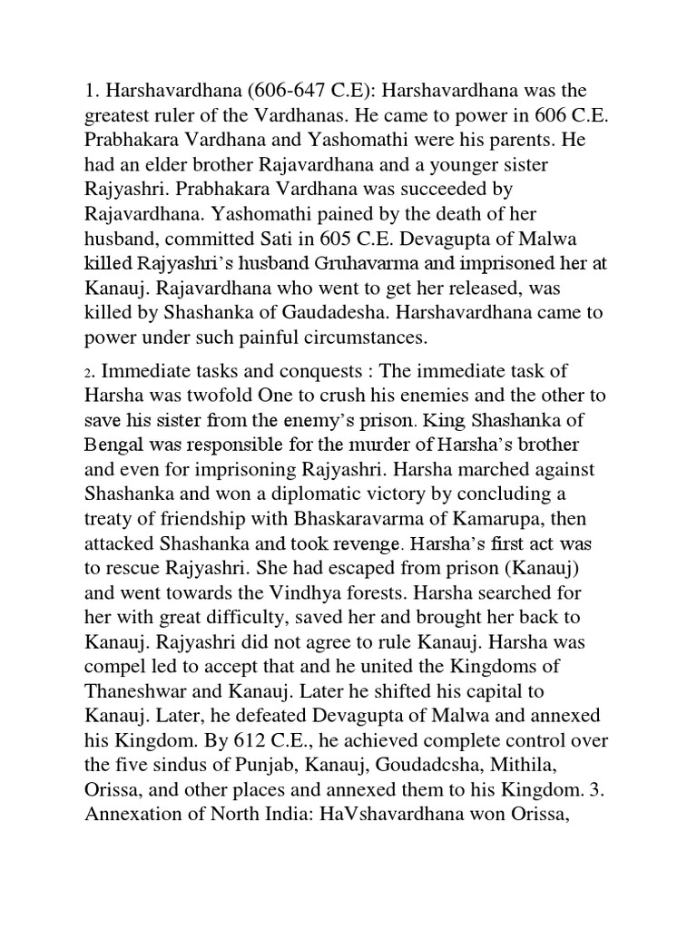 Acheivement of Harshavardhana | PDF | Indian Religions