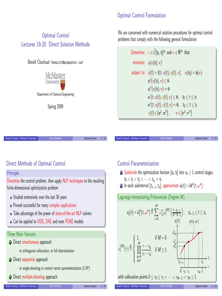Direct Methods for Optimal Control | PDF | Optimal Control | Mathematical Optimization