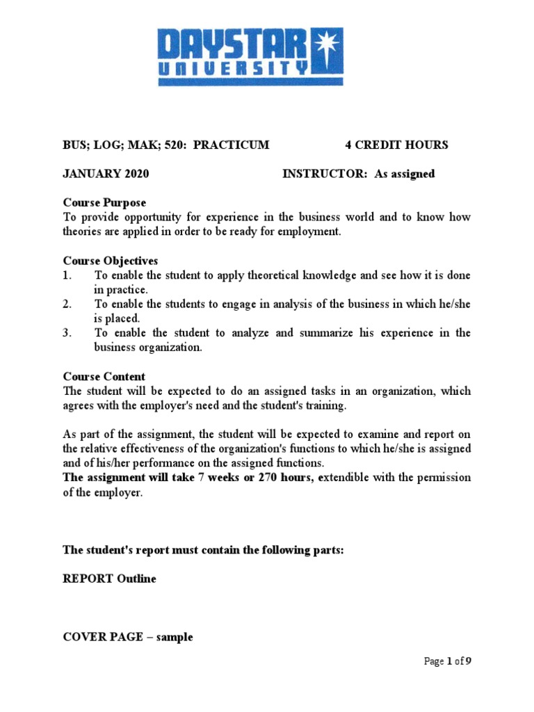 Practicum Report Guide Final Revised Jan 20201 | PDF | Books | Textbook