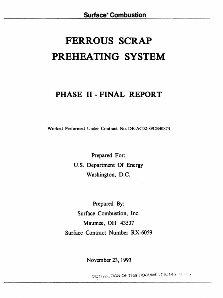 Preheating System: Ferrous Scrap | PDF | Steelmaking | Duct (Flow)