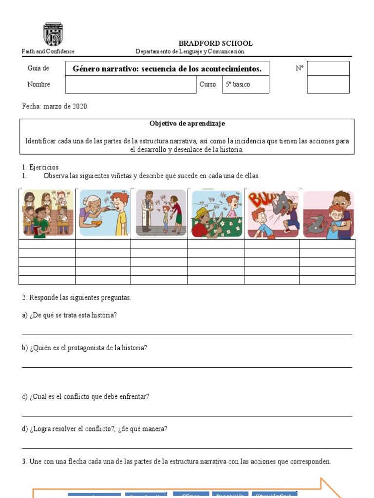 Guía N°2 Secuencia Narrativa | PDF