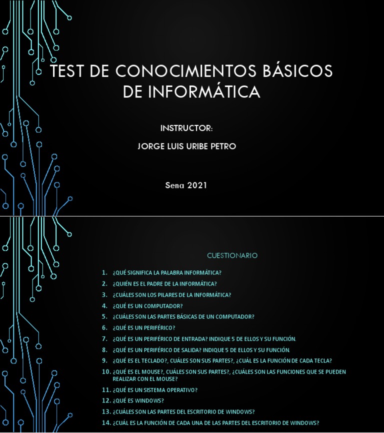 Test de Conocimientos Básicos de Informática | PDF