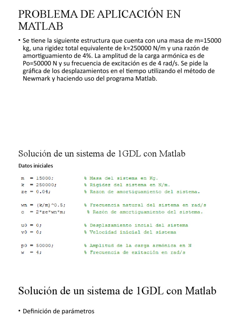 Matlab Newmark | PDF | Ciencia y matemáticas