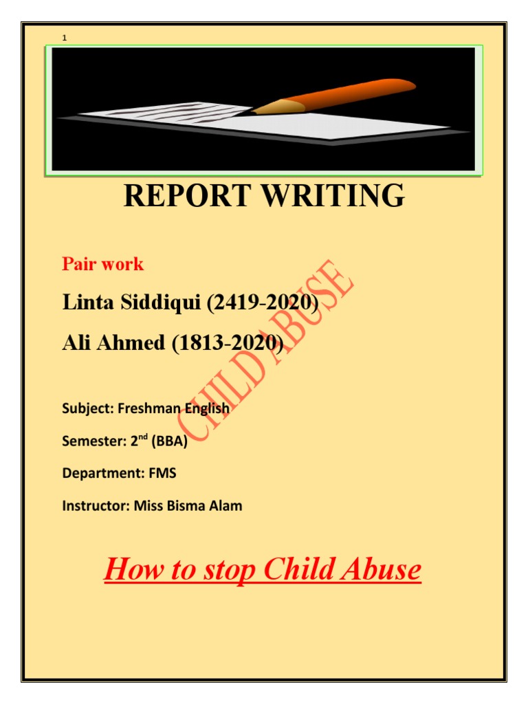 Report Writing ON (Child Abuse) | PDF | Child Abuse | Violence