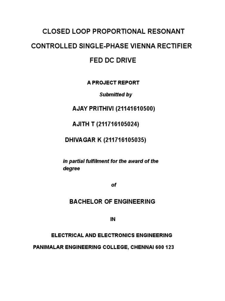Final Project Report - Edited-Pdf1 | PDF | Rectifier | Control Theory