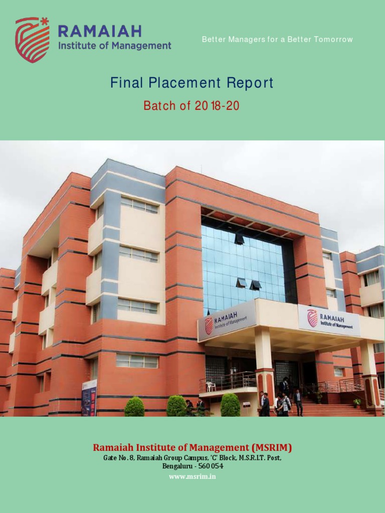 MSRIM 2018-20 Final Placement Report | PDF | Financial Services ...