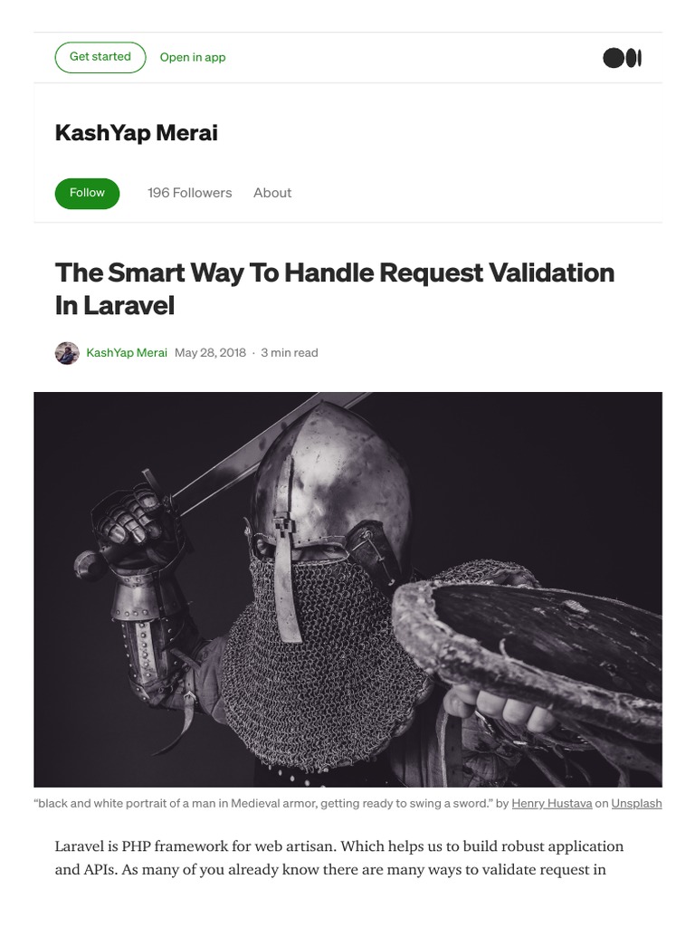 The Smart Way To Handle Request Validation in Laravel ? - by KashYap ...