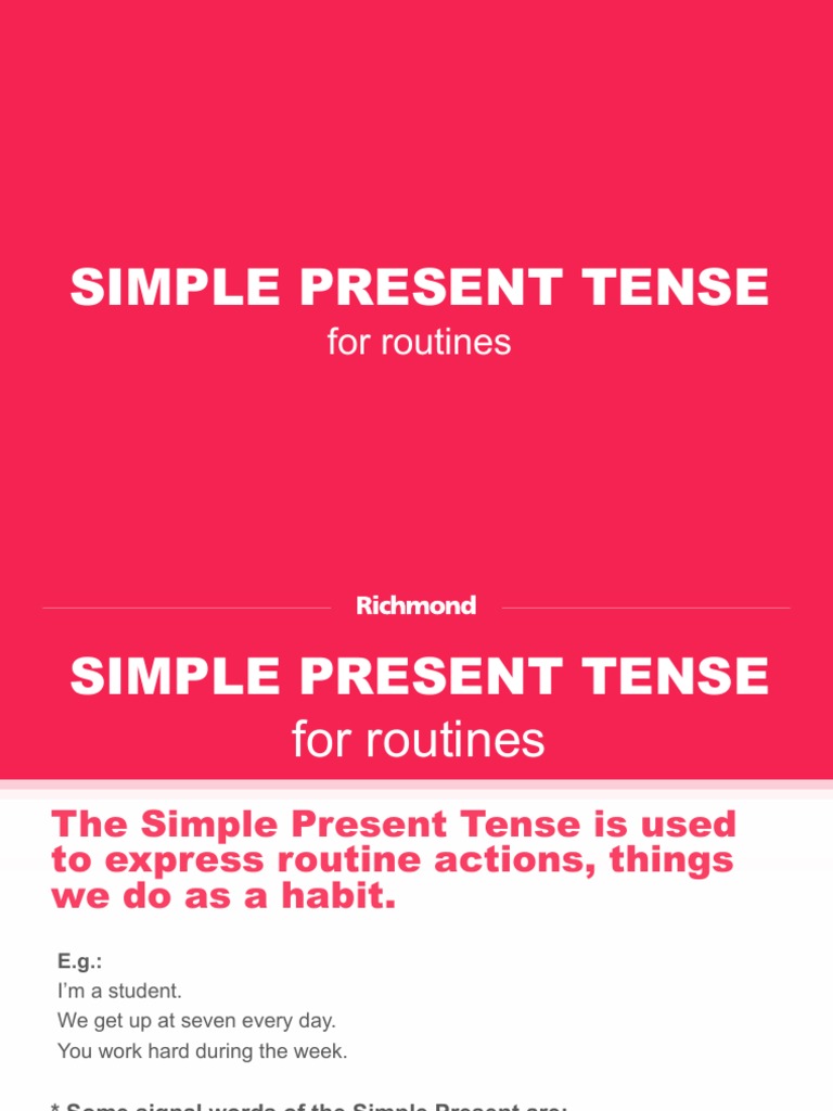 Simple Present Tense: For Routines | PDF | Verb | Grammatical Tense
