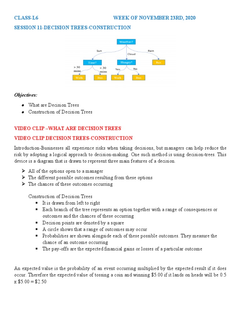 Decision Trees: Construction & Examples | PDF | Risk | Cognition
