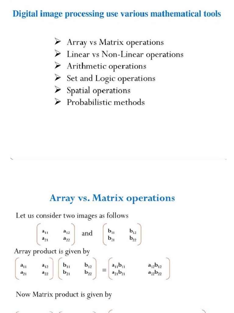 Mathematical Tools in Image Processing | PDF