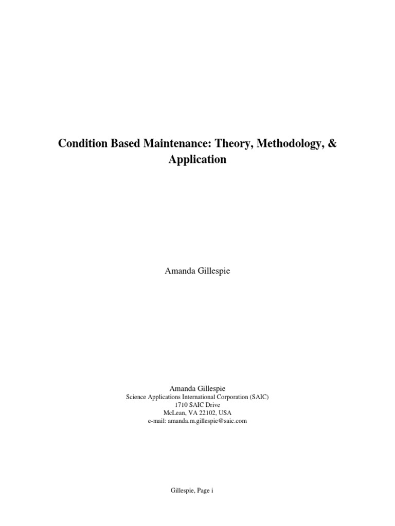 Condition Based Maintenance Theory Metho | PDF | Reliability ...