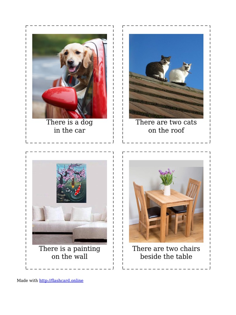 Flashcards for "There Is/Are" Usage | PDF