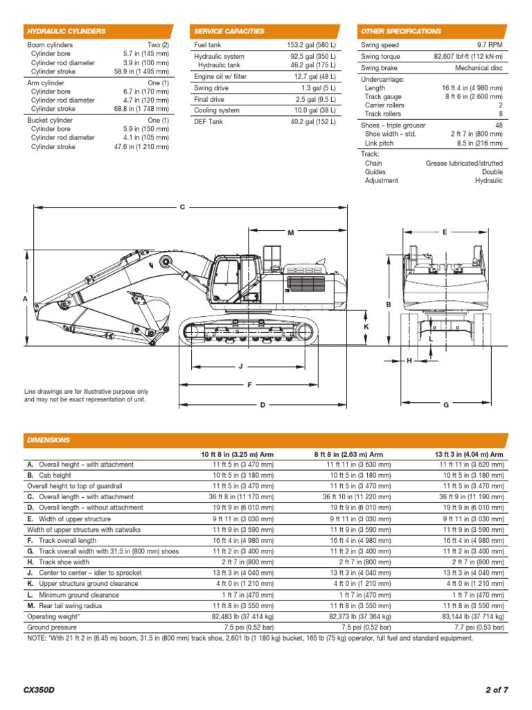 Excavator Side View | PDF | Vehicles | Length