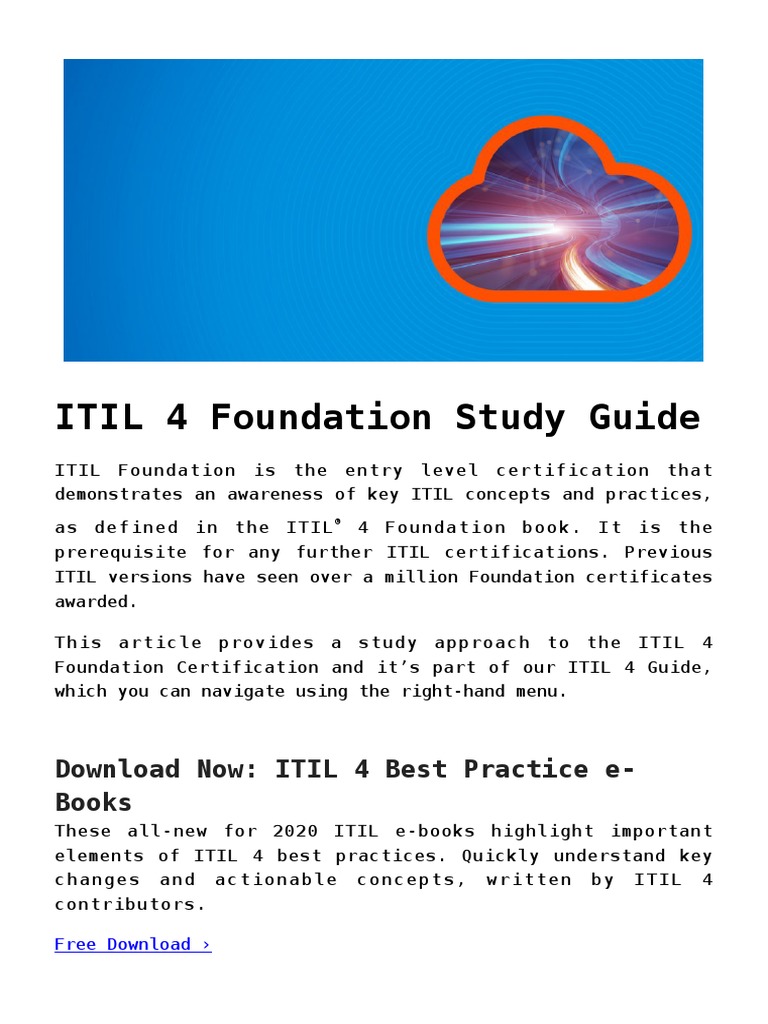 ITIL 4 Foundation Study Guide: Download Now: ITIL 4 Best Practice E ...