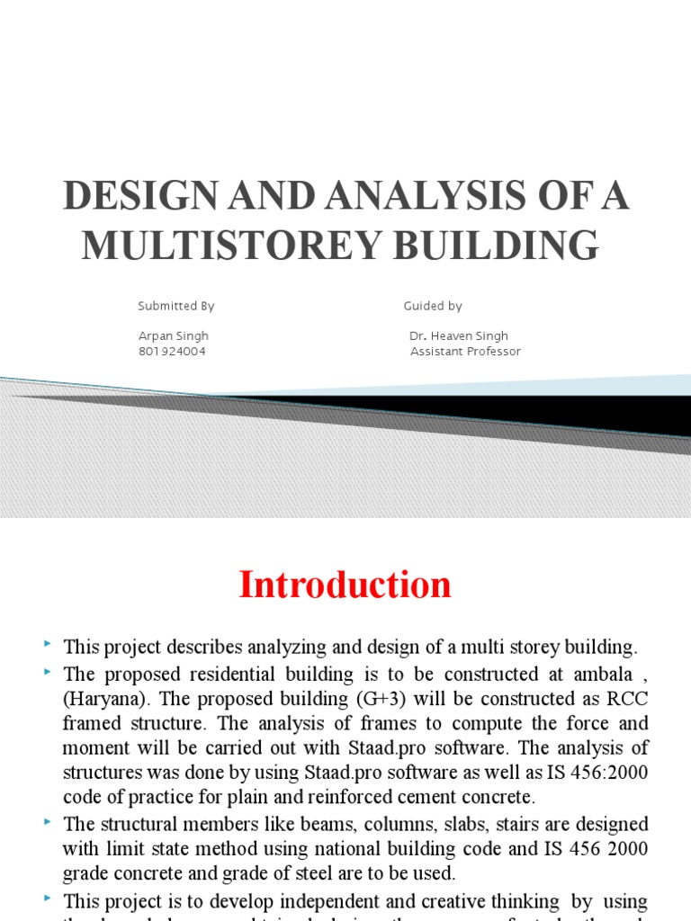 Design of A Multistorey Building | PDF | Beam (Structure) | Bending