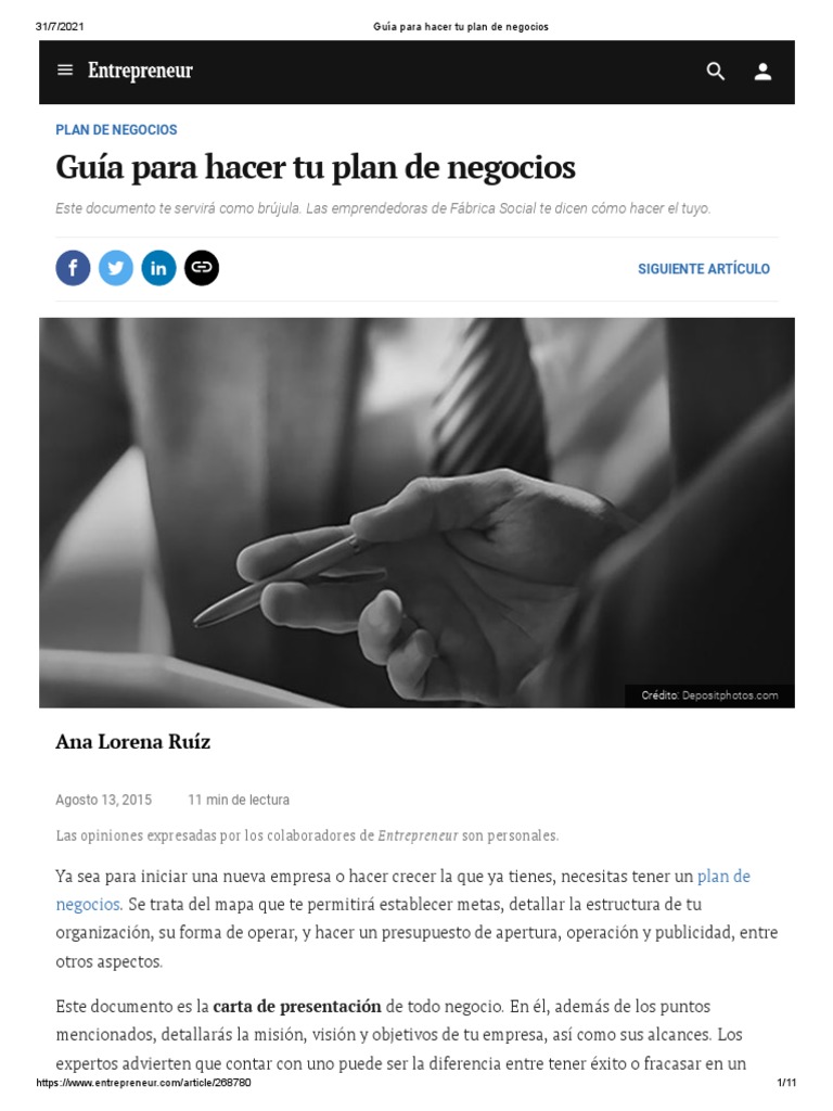 Guía para Hacer Tu Plan de Negocios | PDF | Iniciativa empresarial | Marketing