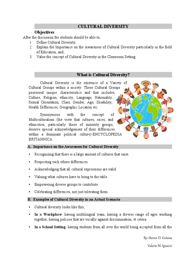 Cultural Diversity | PDF | Multiculturalism | Cultural Diversity