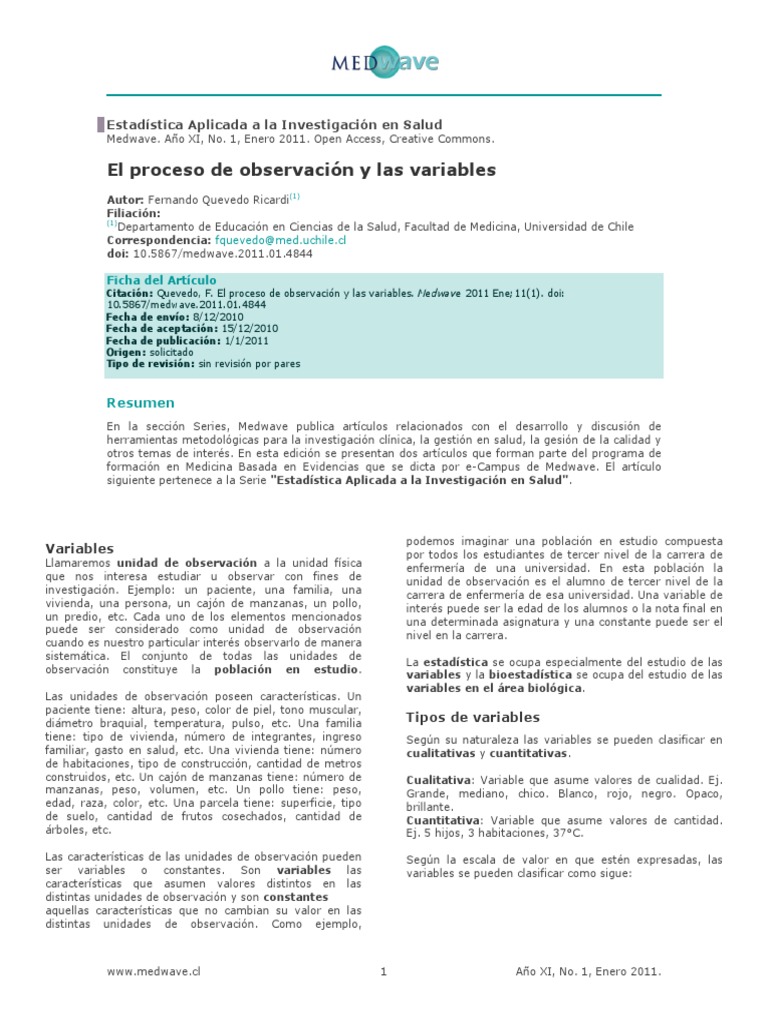 Unidad de Observación en Estadística | PDF | Nivel de medida
