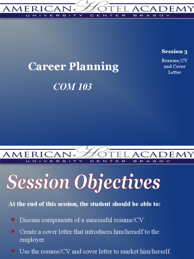 Session 3 - Resume and Cover Letter - For E-Campus | PDF | Learning ...