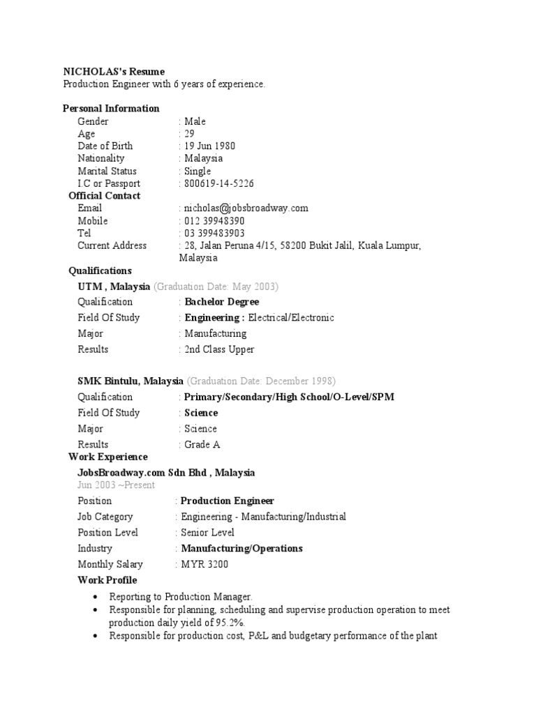 Example Resume | PDF