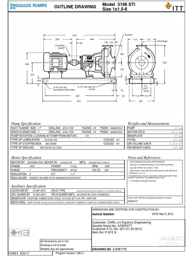 Goulds 3196 Pump Curve | PDF | Pump | Mechanical Engineering