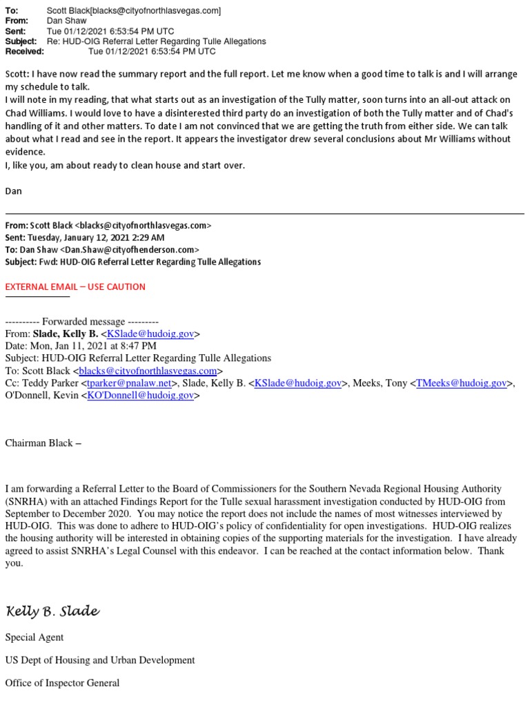 SNRHA - OIG Referal Letter - Shaw Response | PDF | Crime & Violence ...