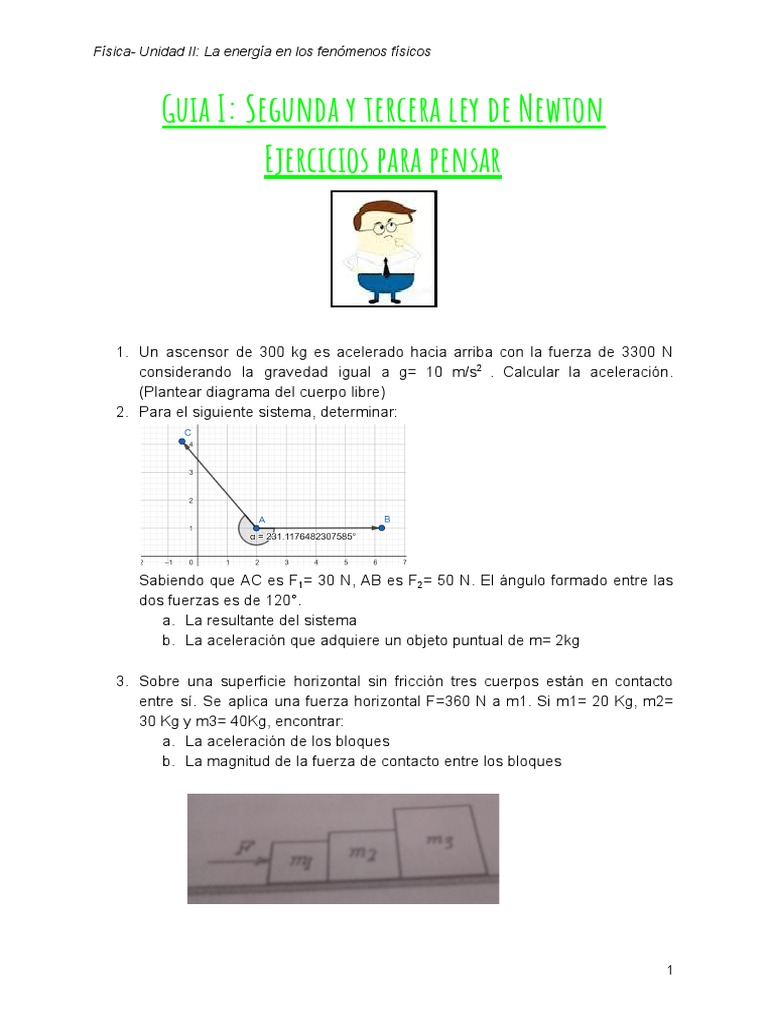 Ejercicios sobre Leyes de Newton | PDF | Masa | Fuerza