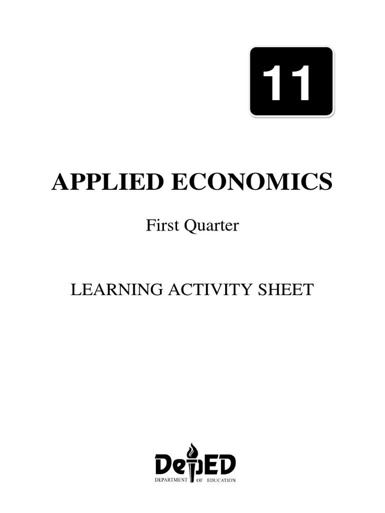 Applied Economics Learning Activity Sheet | PDF | Business