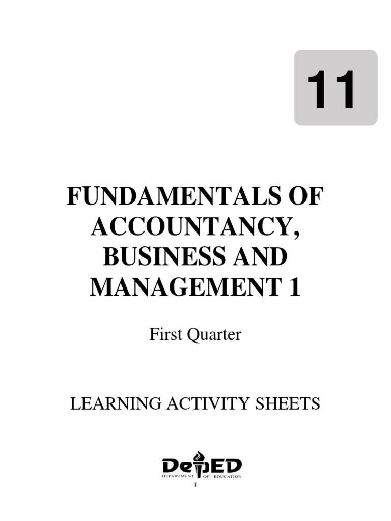 Fundamentals of ABM 1 | PDF | Accounting | Bookkeeping