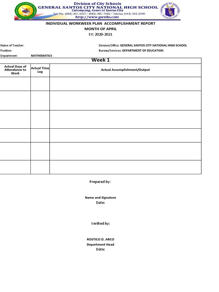 April 2021 Math Workweek Report | PDF