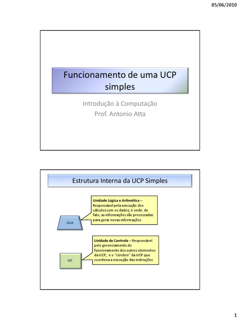 Funcionamento de Uma UCP | PDF | Unidade central de processamento ...