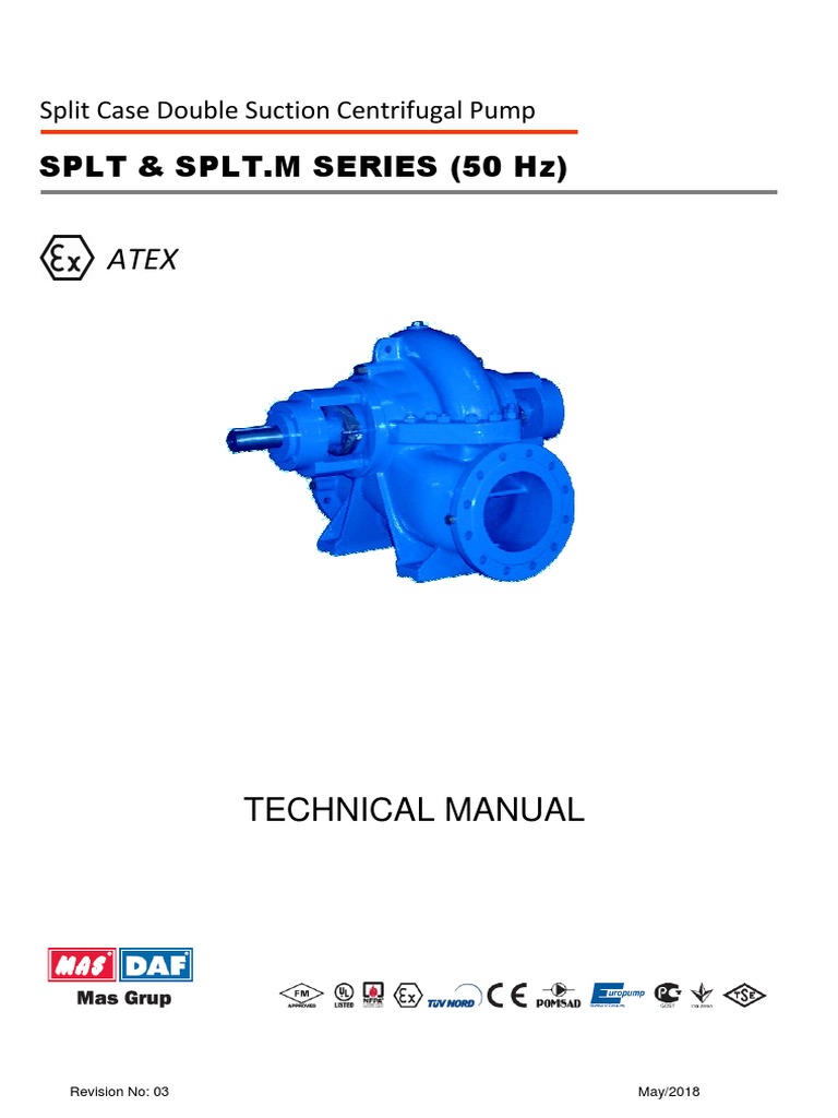 SPLT & SPLT.M Series (50 HZ) : Split Case Double Suction Centrifugal ...