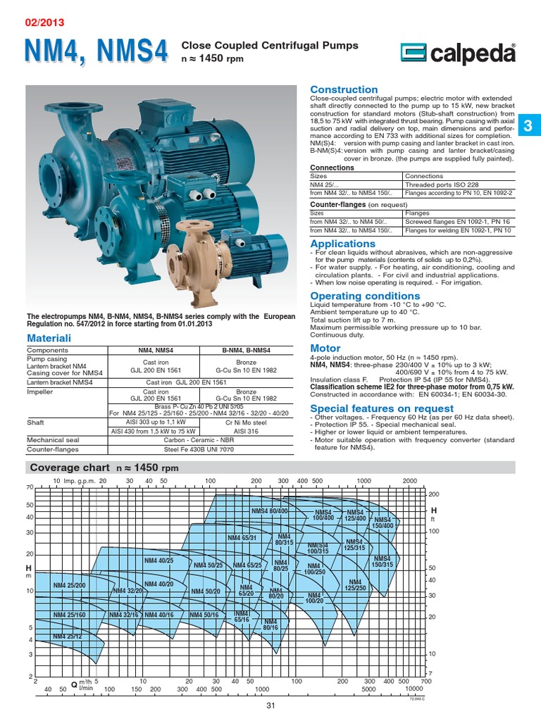 NM4 and NMS4 Electropumps Overview | PDF | Pump | Mechanical Engineering