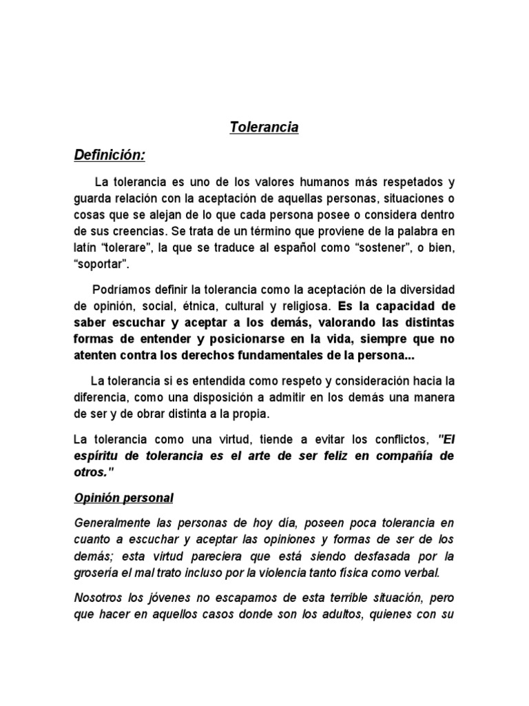 Tolerancia | PDF | Tolerancia | Moralidad