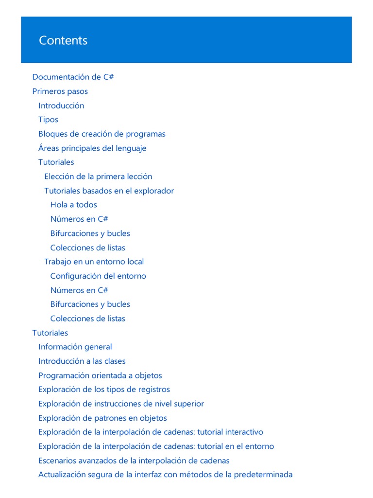Microsoft Doc. C# | PDF | C Sharp (lenguaje de programación) | Consulta ...