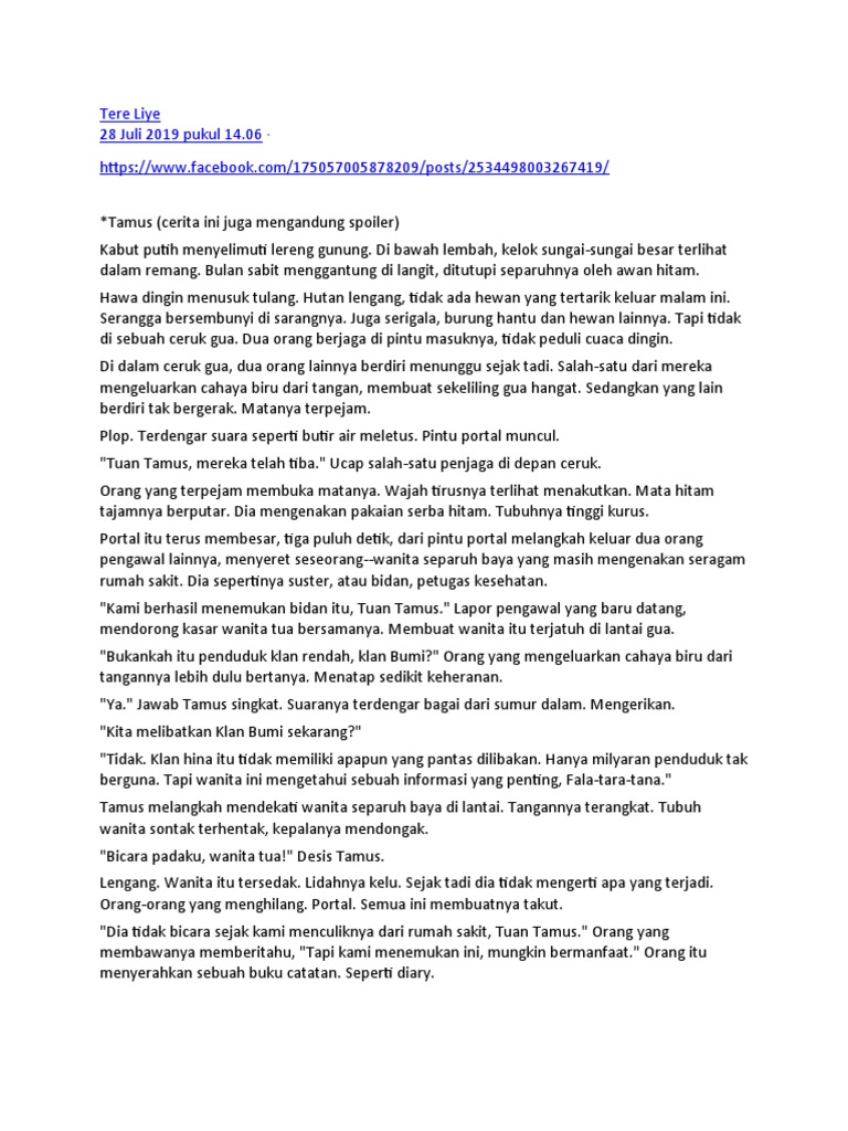 (Tere Liye) Bumi Series - Tentang Tamus | PDF | Dewasa Muda
