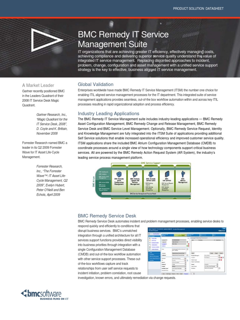 Remedy-ITSM-DS | Itil | It Service Management