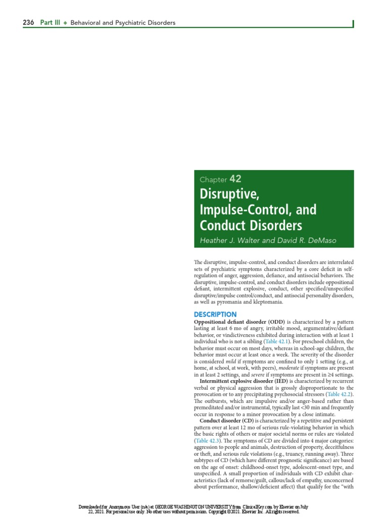 Disruptive, Impulse-Control, and Conduct Disorders | PDF | Mental ...