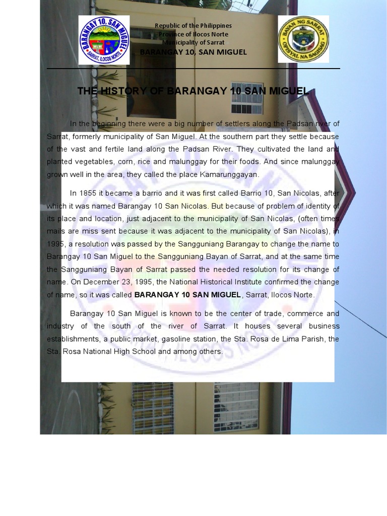 History of Barangay 10 | PDF