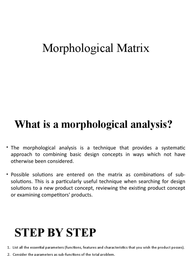Morphological Matrix | PDF