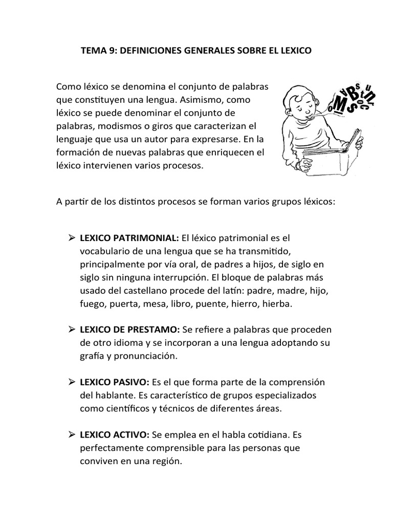 Definición y Tipos de Léxico | PDF
