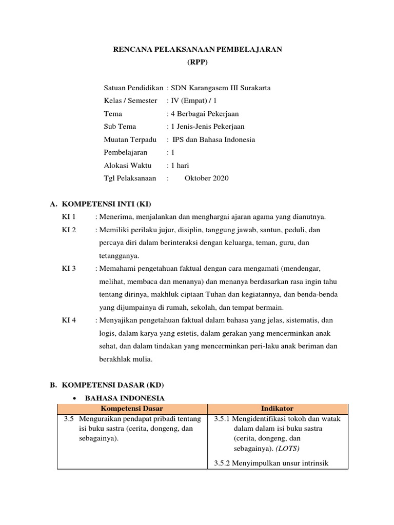 Contoh RPP HOTS, TPACK, 4C | PDF