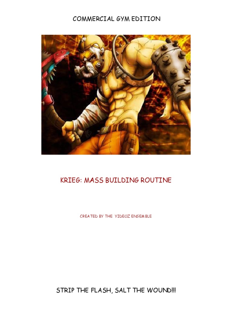 Mass Building Gym Workout Routine | PDF | Sports & Recreation | Games ...