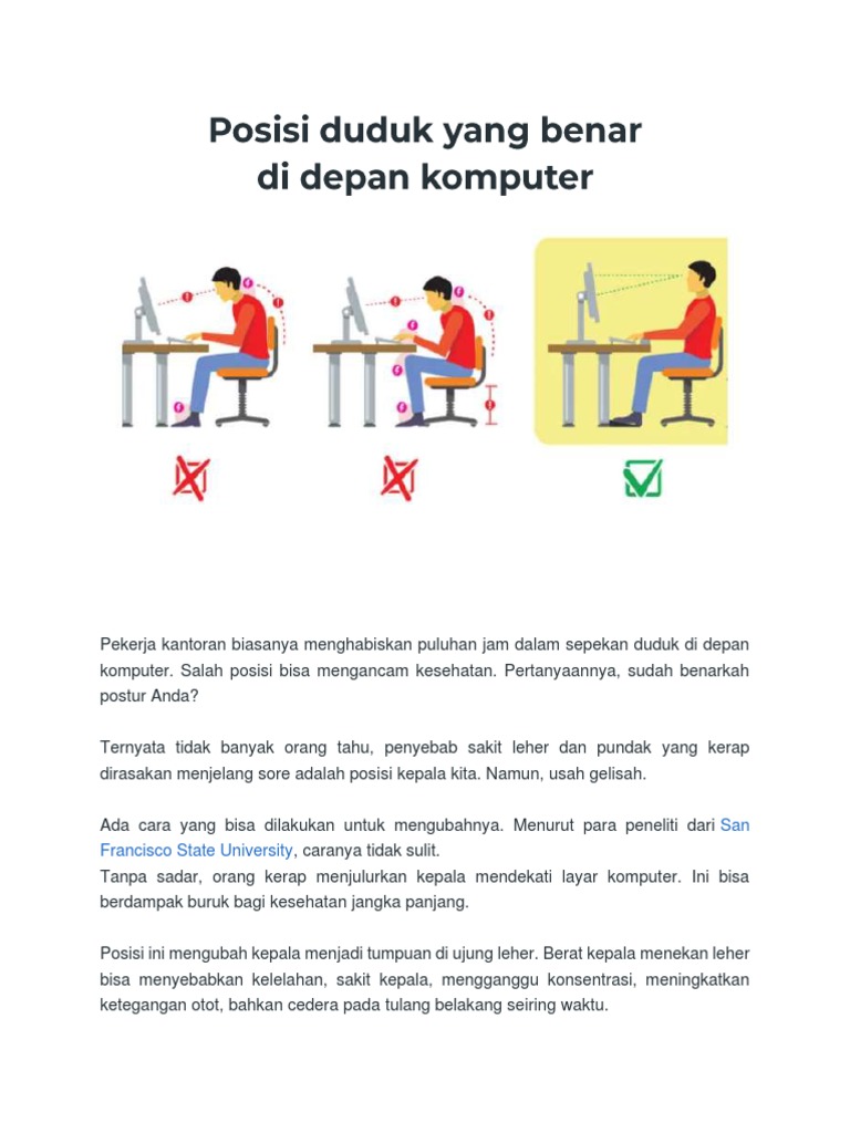 Posisi Duduk Yang Benar | PDF