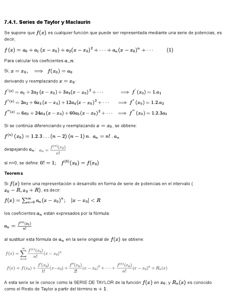 Series de Taylor y Maclaurin | PDF | Matemáticas | Funciones y mapeos
