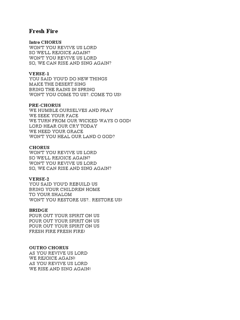 Fresh Fire: Revive Us, Lord | PDF | Language Arts & Discipline