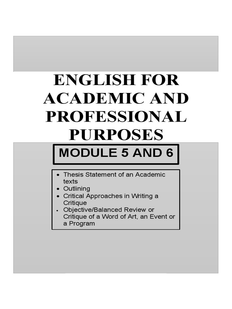 EAPP Modules 5 and 6 | PDF | Composition (Visual Arts)